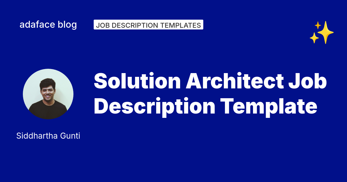 Solution Architect Job Description Template | Adaface Solution Architect Job Description Template | Adaface